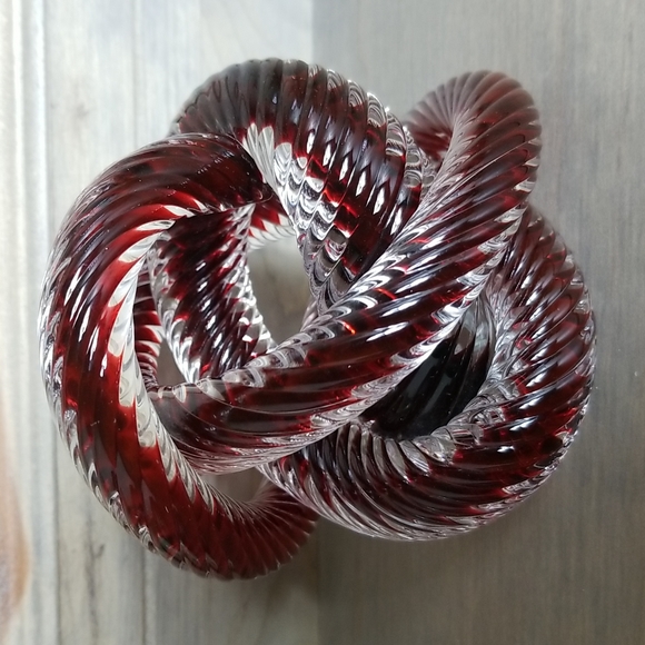 Fusion Z | Accents | Fusion Z Red And Clear Rope Art Glass Knotscupture ...